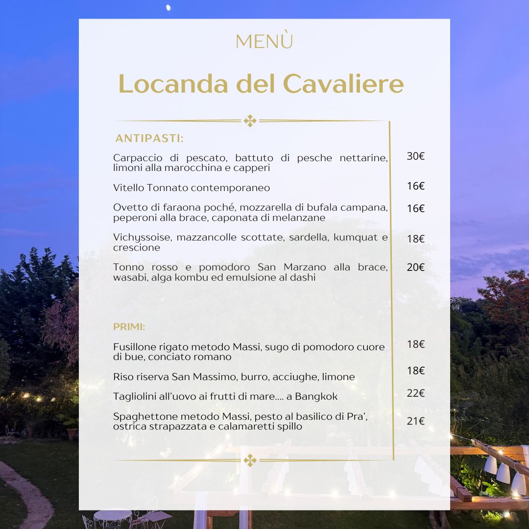 I MENU' - Locanda DEL CAVALIERE, San bartolomeo al mare